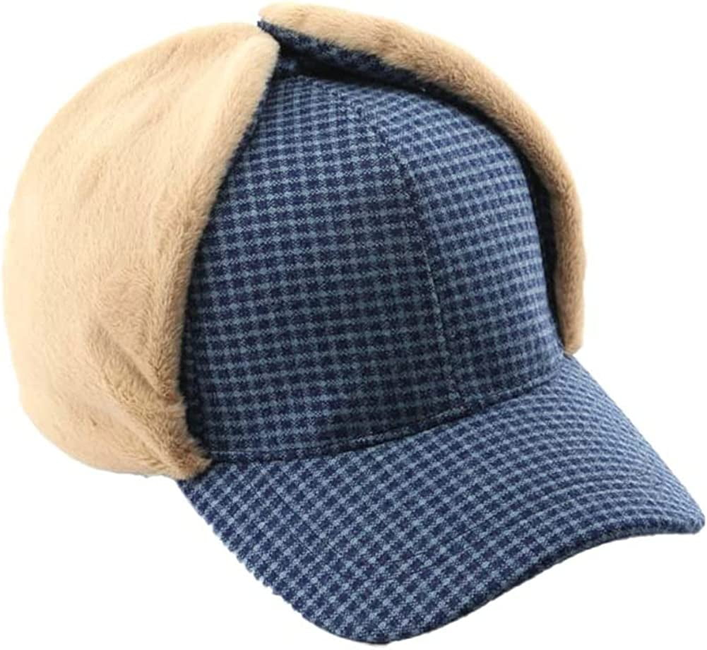 PIKADINGNIS Unisex Plaid Bomber Fluffy Plush Lining Warm Ear Flap Visor ...