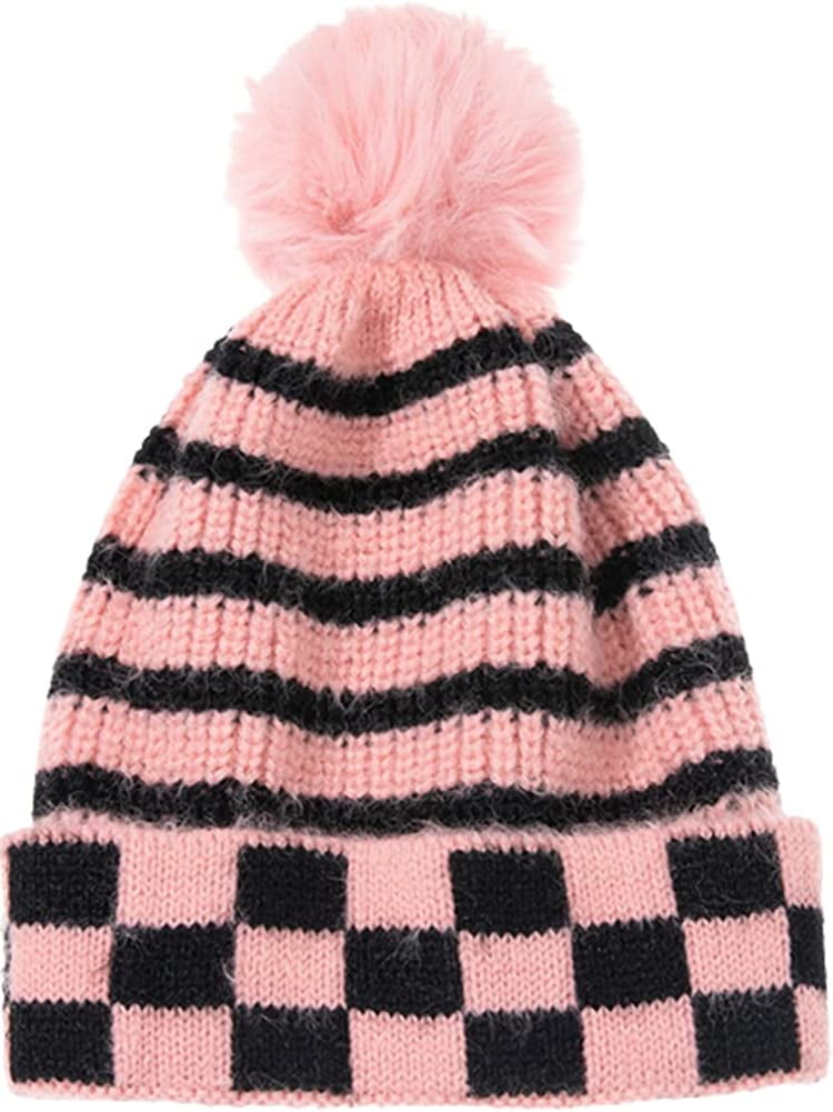 PIKADINGNIS Women Knit Lined Bearies Winter Warm Soft Trendy Grid Hats ...
