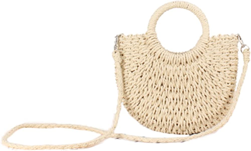 PIKADINGNIS Women Mini Straw Tote Bag Summer Beach Rattan Handbag ...