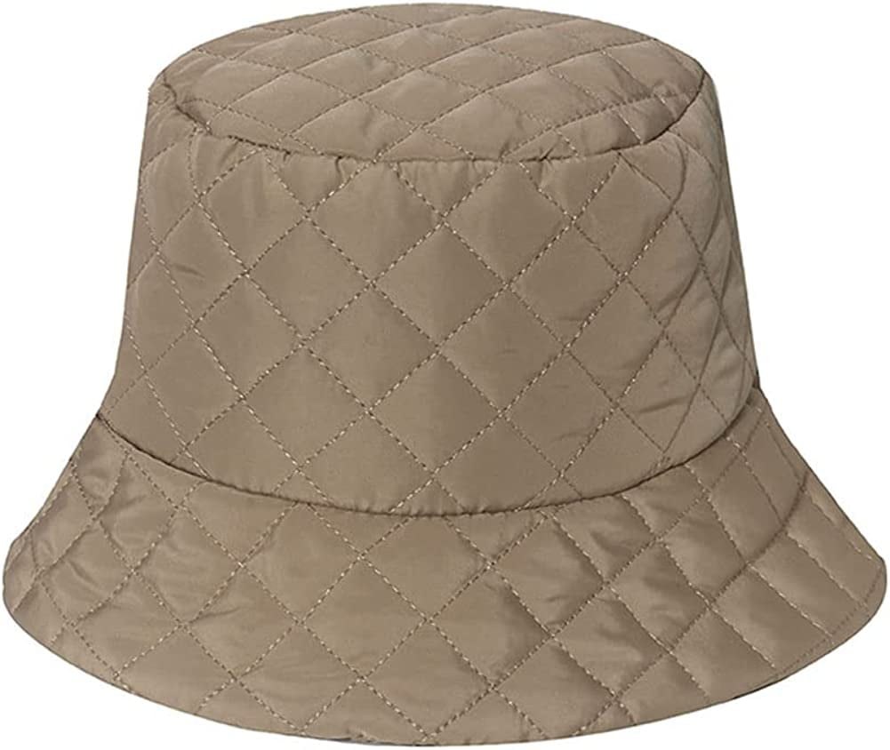 PIKADINGNIS Women Quilted Puffer Bucket Hat Trendy Winter Warm ...