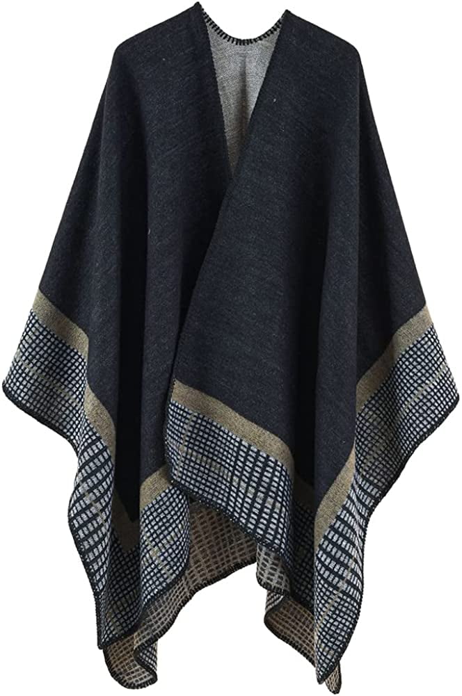 PIKADINGNIS Women Shawl Wraps Poncho Fleece Sweater Coat Cape Travel Sunscreen Shawel Office ...