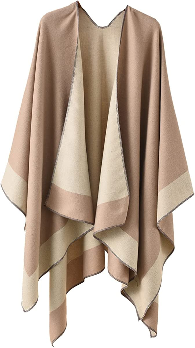 PIKADINGNIS Women Shawl Wraps Poncho Wram Sweater Cardigan Cape Blanket Large Open Front Coat ...