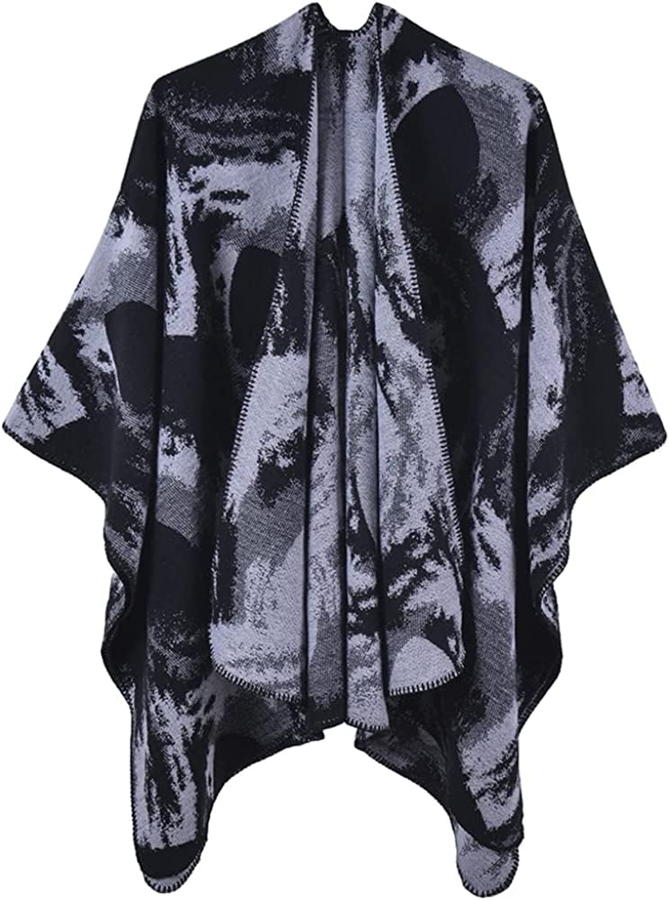 PIKADINGNIS Women Shawls Cozy Fluffy Wrap Poncho Cape Open Front ...