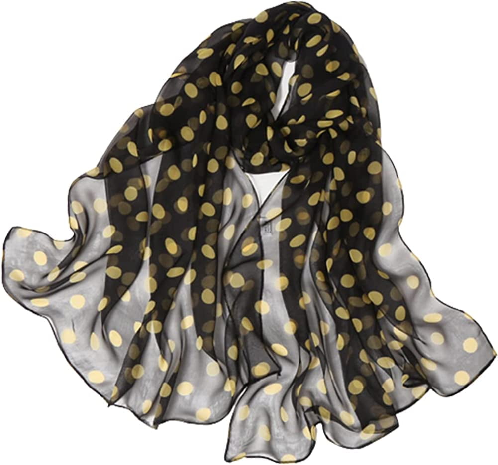 PIKADINGNIS Women Soft Fashion Scarf Solid Silk Dot Shawls Lightweight ...