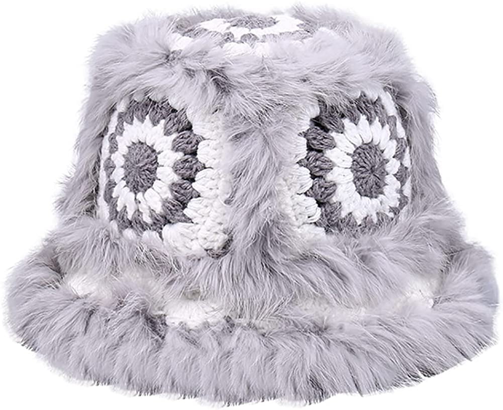 PIKADINGNIS Women Trendy Warm Bucket Hats Winter Fluffy Double-Side ...