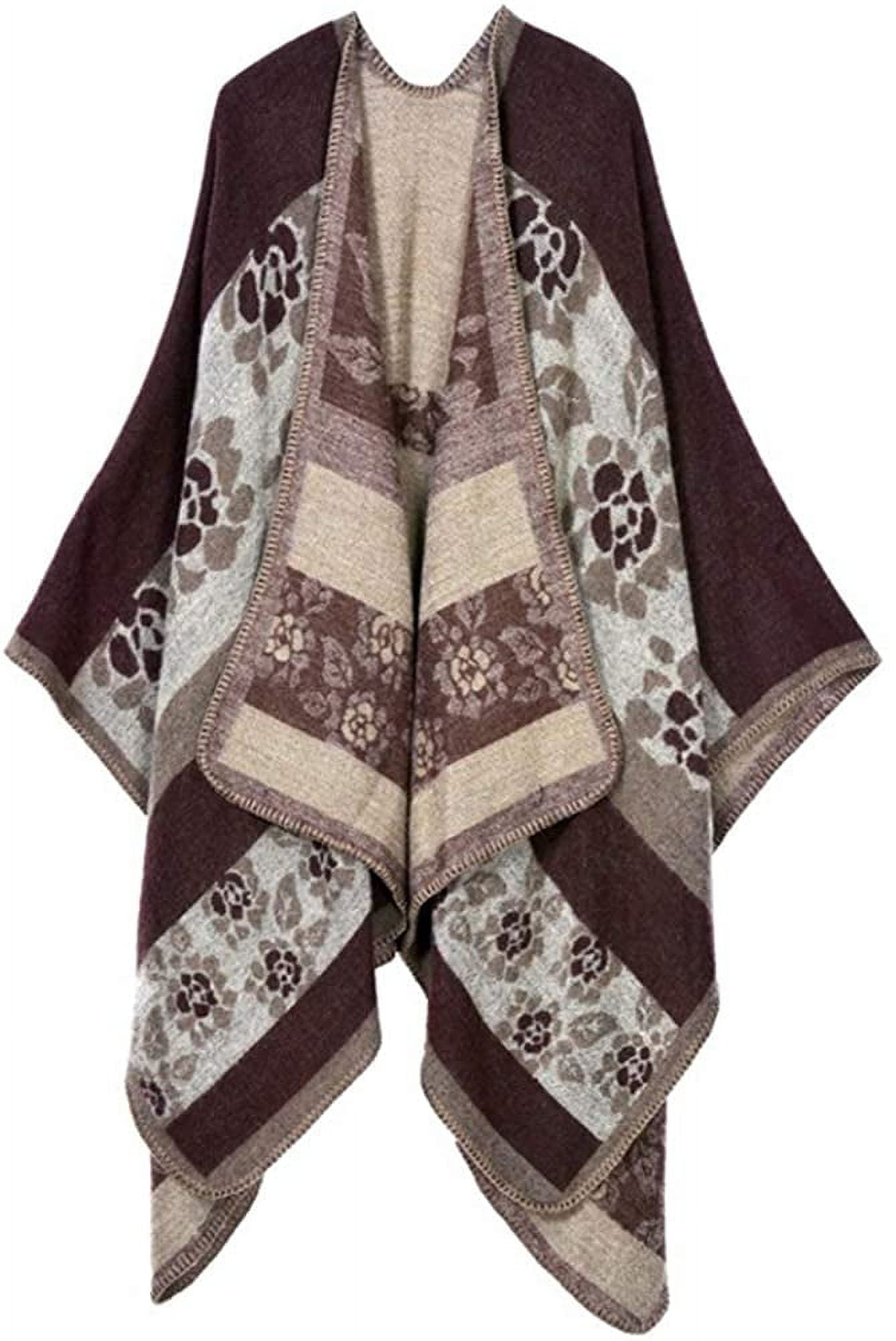 Pikadingnis Womens Color Block Shawl Wrap Plus Size Cardigan Poncho