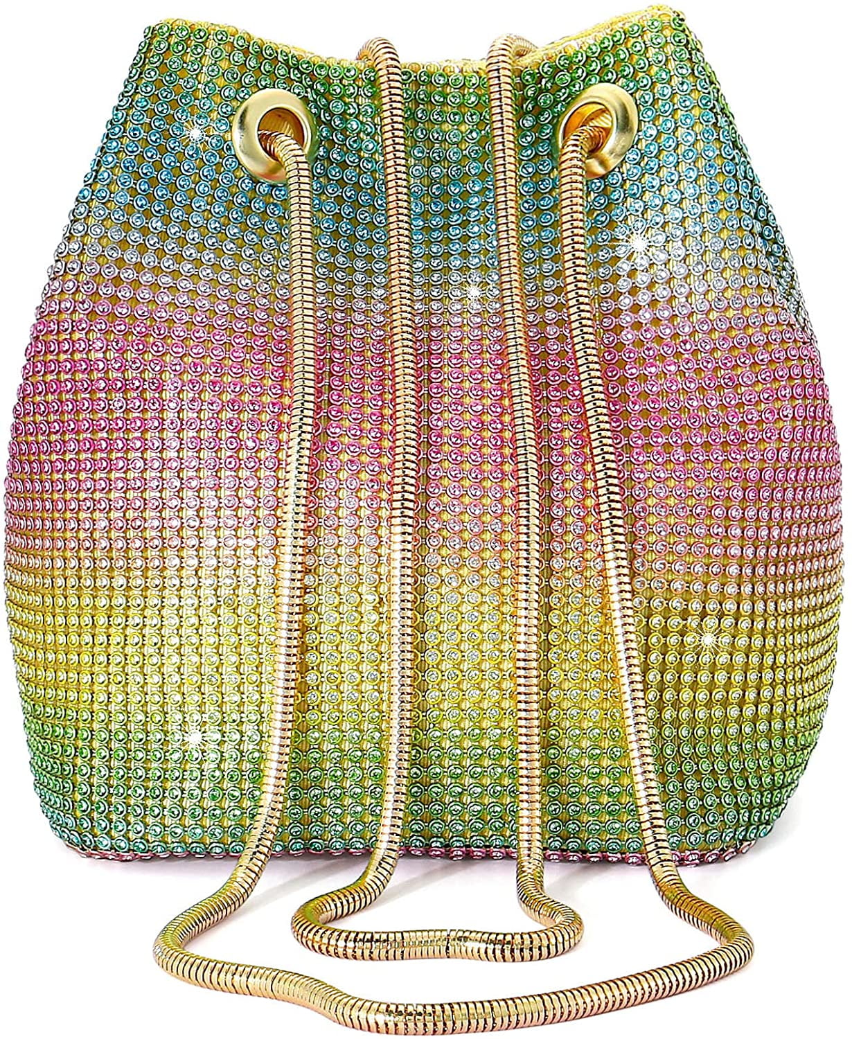 PIKADINGNIS Women's Full Rhinestones Bucket Bag Mini/Small Crossbody ...