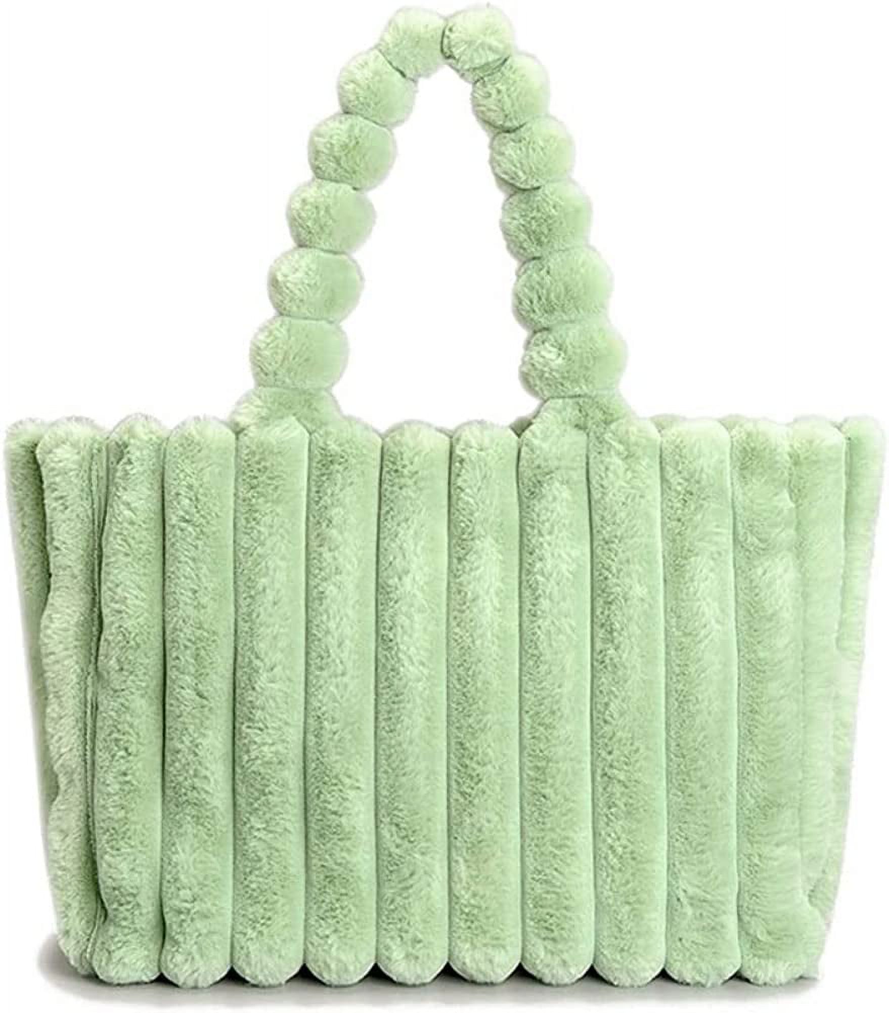 PIKADINGNIS Women's Tote Handbag Fleece Shoulder Bag Hobo Tote Bag Faux ...