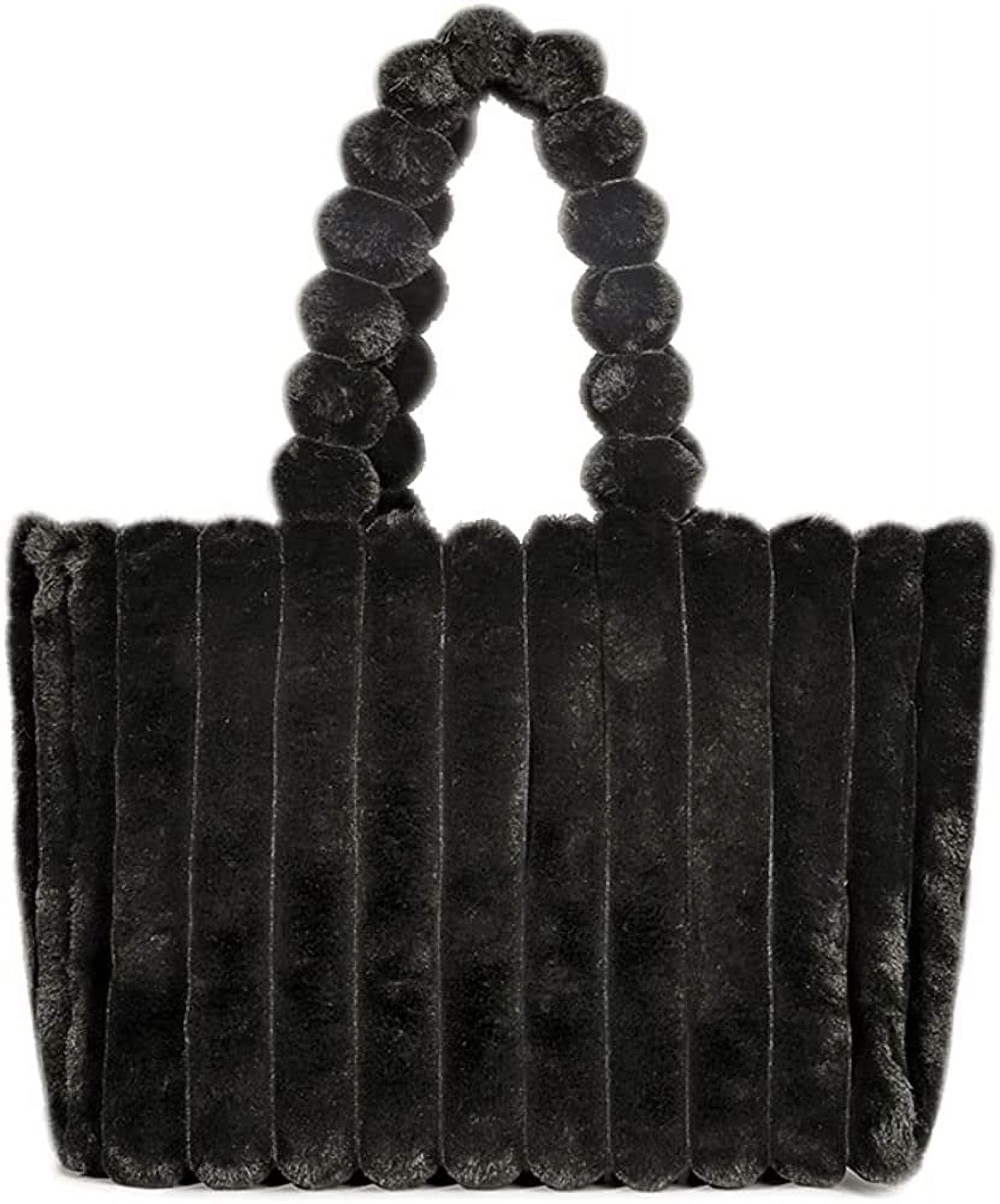 PIKADINGNIS Women's Tote Handbag Fleece Shoulder Bag Hobo Tote Bag Faux ...