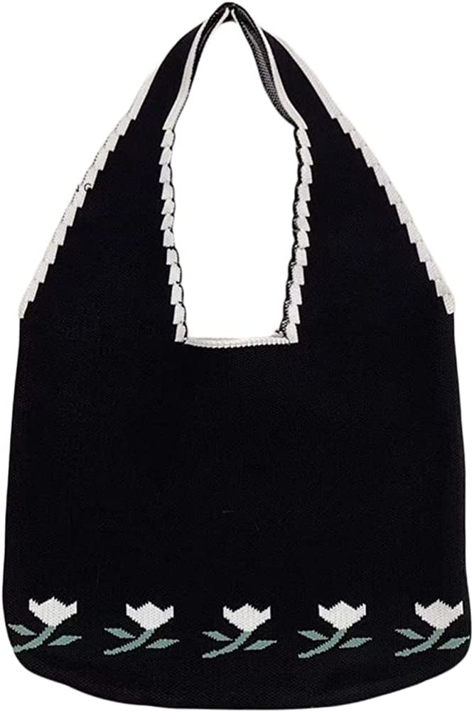 PIKADINGNIS Womens Hobo Bag Knit Woven Tote Bag Chic Aesthetic Bag for ...