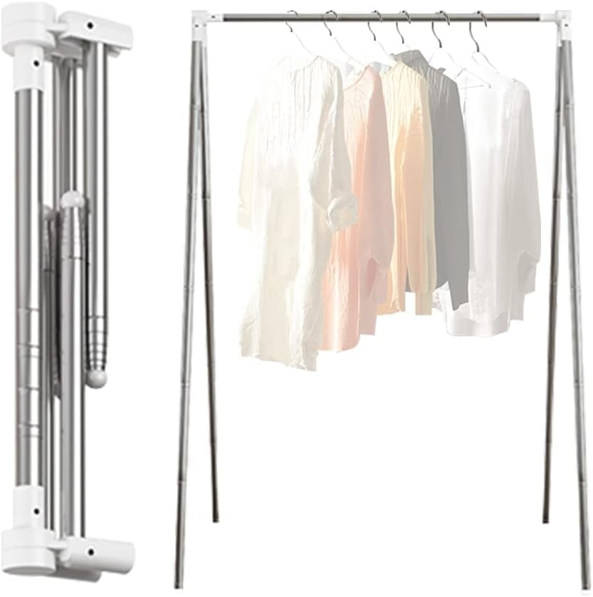 PIKFOS Collapsible Mini Clothing Rack Single Pole Clothing Garment Rack ...