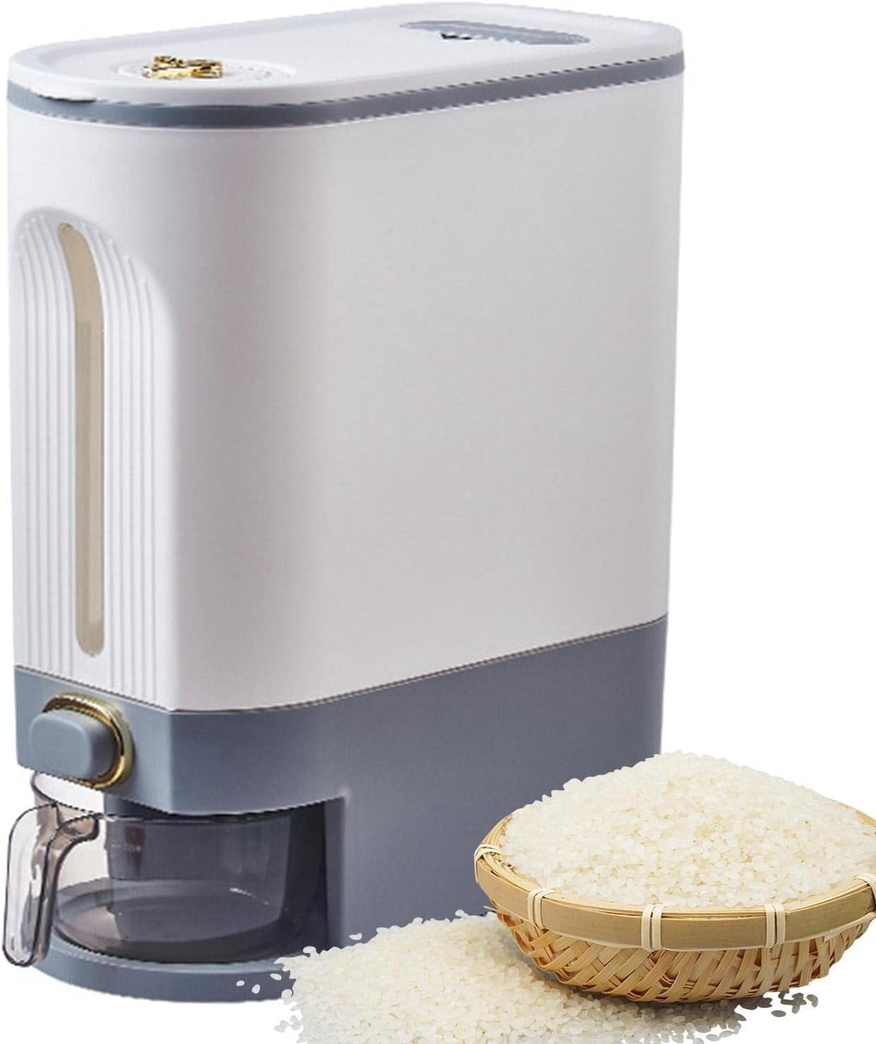 PIKFOS Rice Dispenser Rice Container with Lid Rice Storage Container ...
