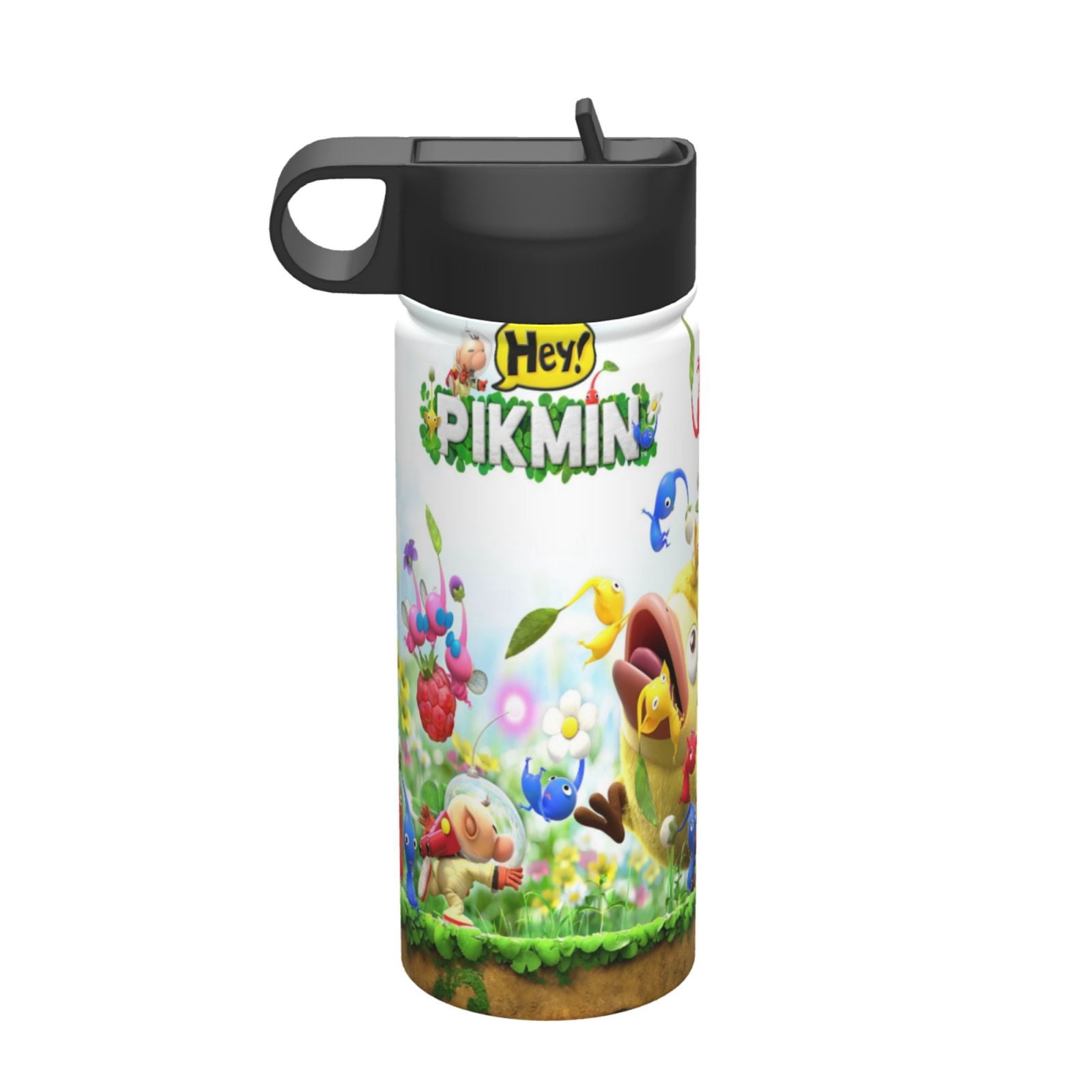 PIKMIN Kids Insulated Water Bottle With Straw - 18 Oz Stainless Steel ...