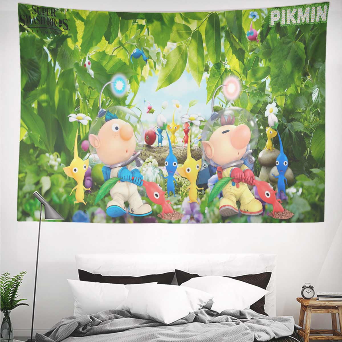 PIKMIN Tapestry Gift Wall Hanging Backdrop for Room Bedroom Girls Fans Background Banner Party ...