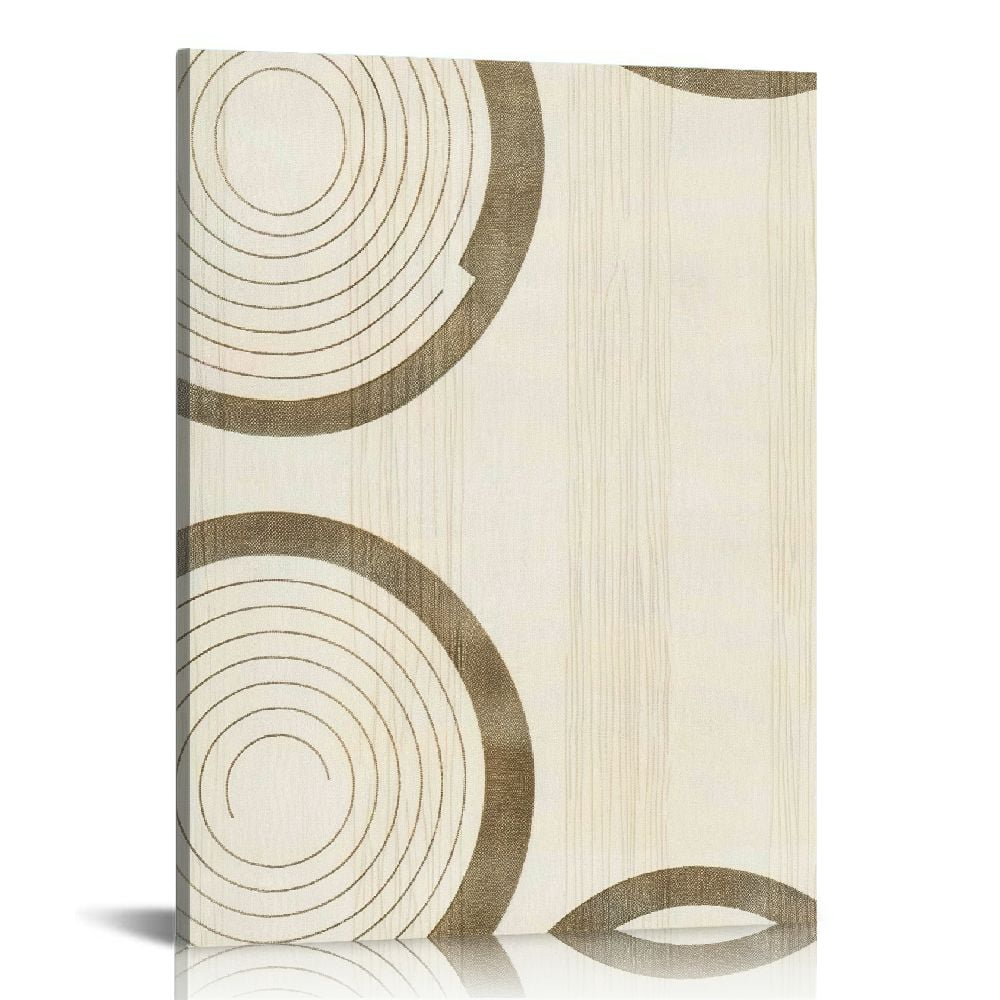 PIKWEEK 3 Pcs Beige Boho Canvas Wall Art Neutral Geometric Symmetry ...
