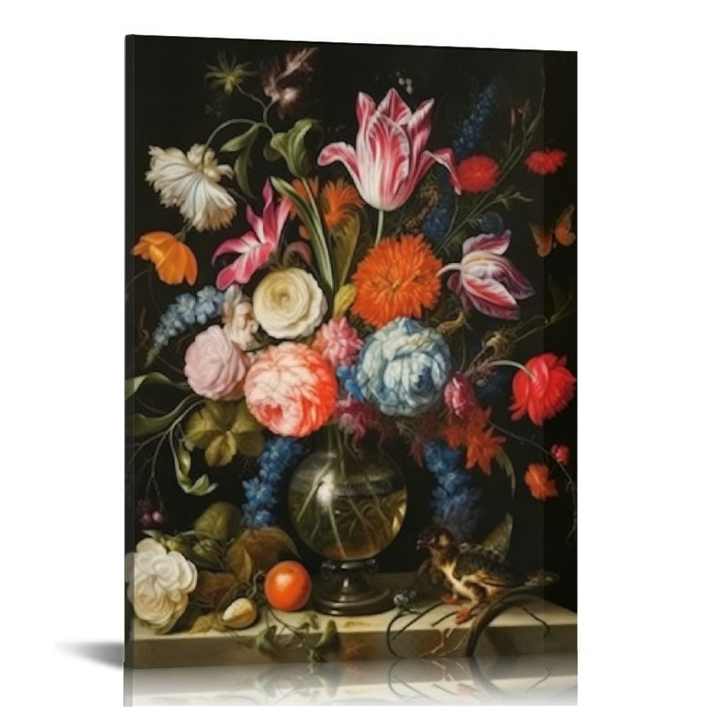 PIKWEEK 3Pcs Framed Vintage Dark Floral Canvas Wall Art Dark Academia ... PIKWEEK 3Pcs Framed Vintage Dark Floral Canvas Wall Art Dark Academia ...