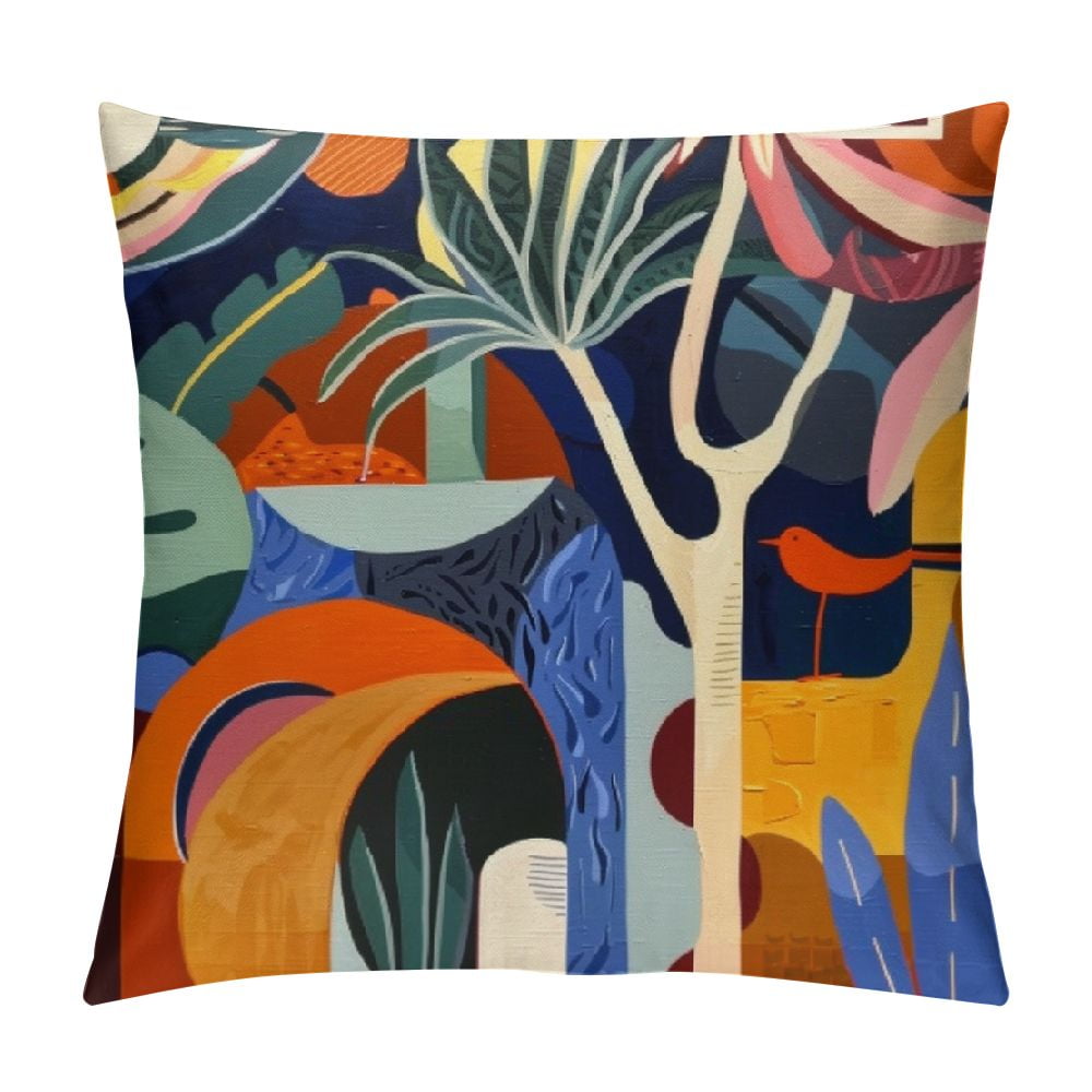 PIKWEEK Abstract Art Mid Century Modern Throw Pillow Covers Colorful ...
