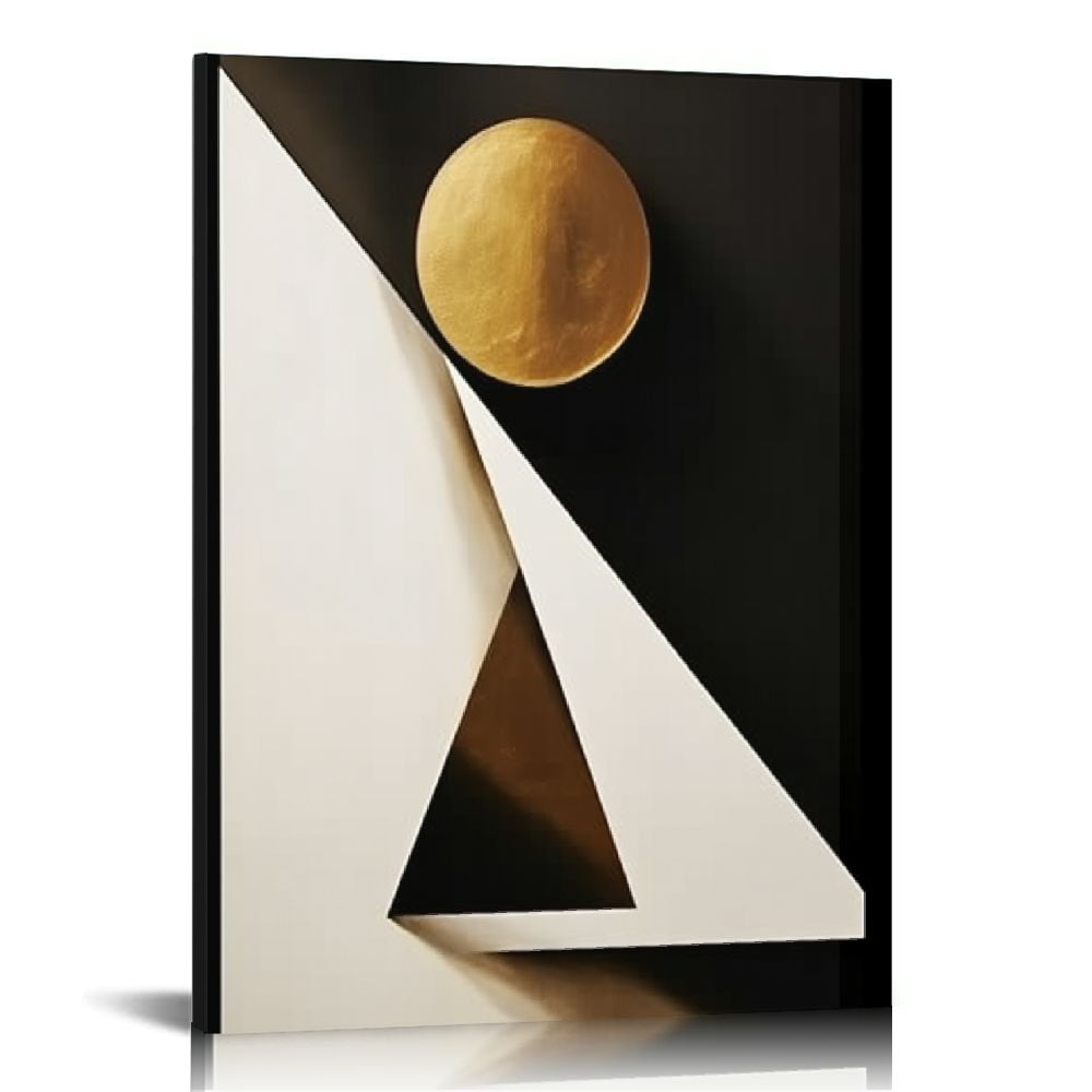PIKWEEK Abstract Geometric Canvas Wall Art Minimalist Black and White ...
