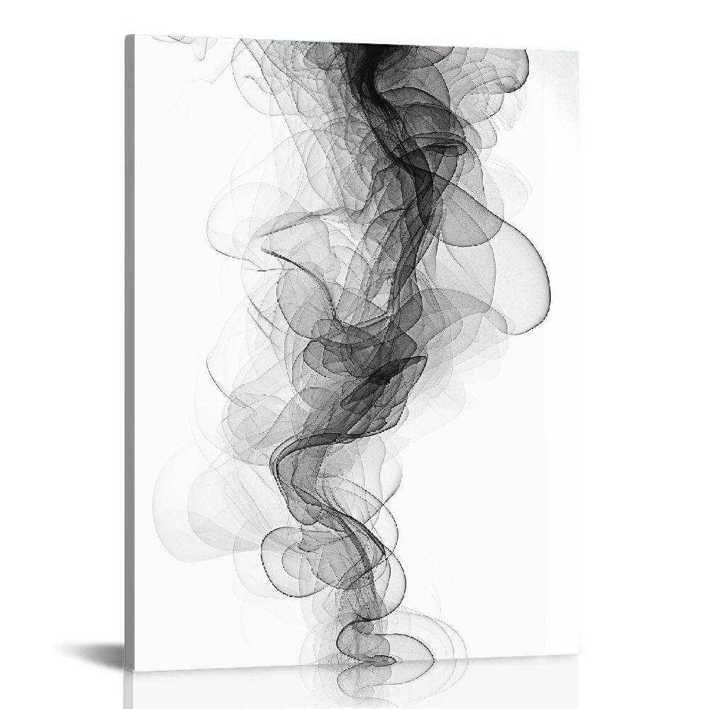 PIKWEEK Abstract Smoke Framed Wall Art decor, Modern Minimalist ...