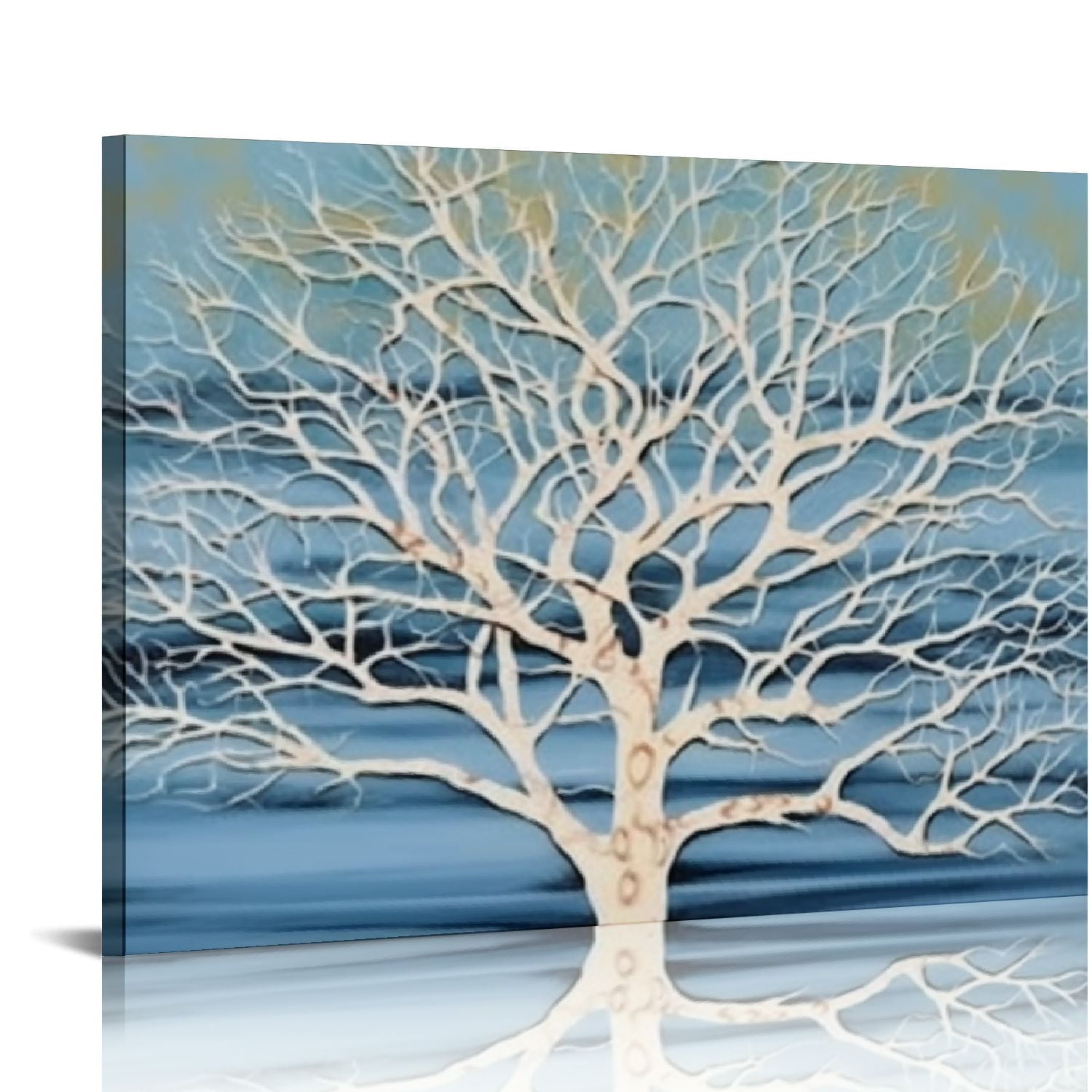 PIKWEEK Abstract Tree Canvas Wall Art Teal Tree Landscape Vintage Still ...