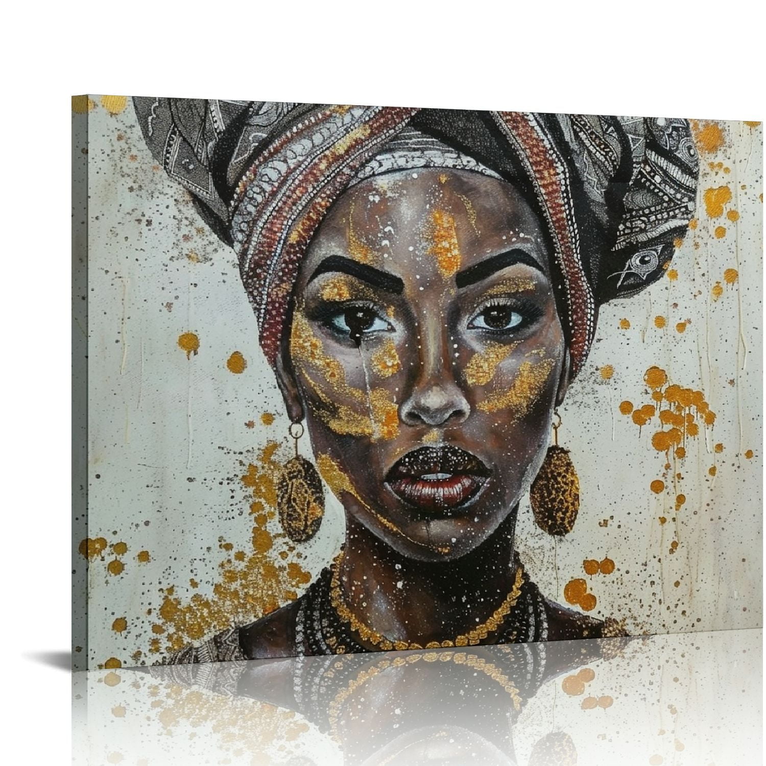PIKWEEK African American Wall Art Elegant Black Woman Canvas Wall Art For Living Room Bedroom ...