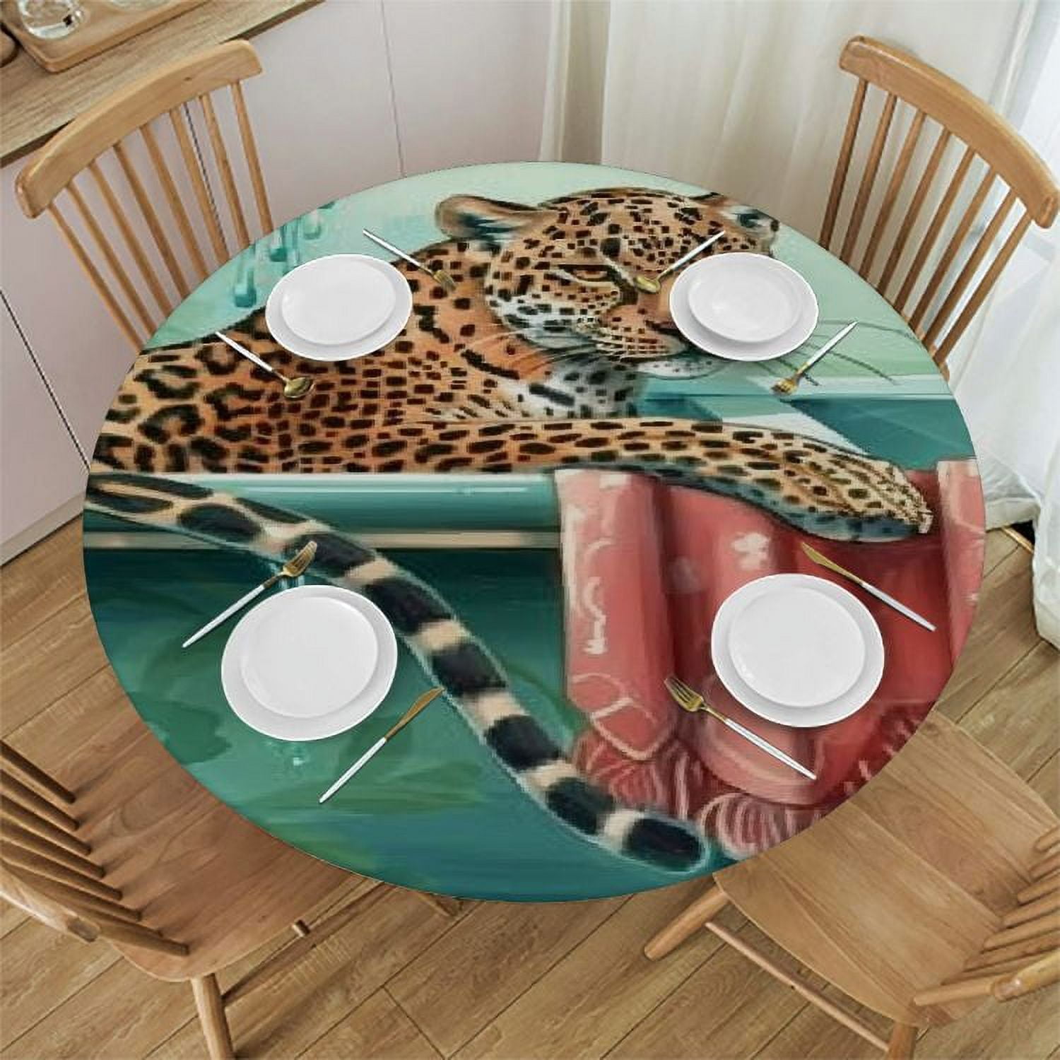 PIKWEEK Animal Jungle Animal Leopard for Picnic Dining Kitchen ...
