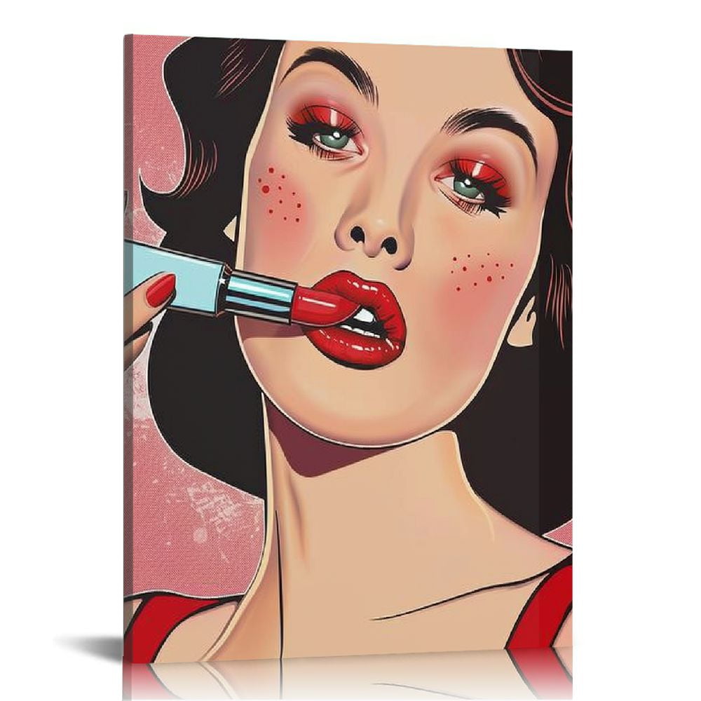 PIKWEEK Baddie Room Decor Lips Wall Art - Pop Art Wall Decor Wall Art ...