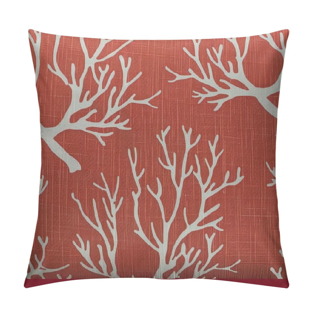 Wuche Beach Coral Farmhouse Oblong Rectangle Throw Pillow Case Pretty ...