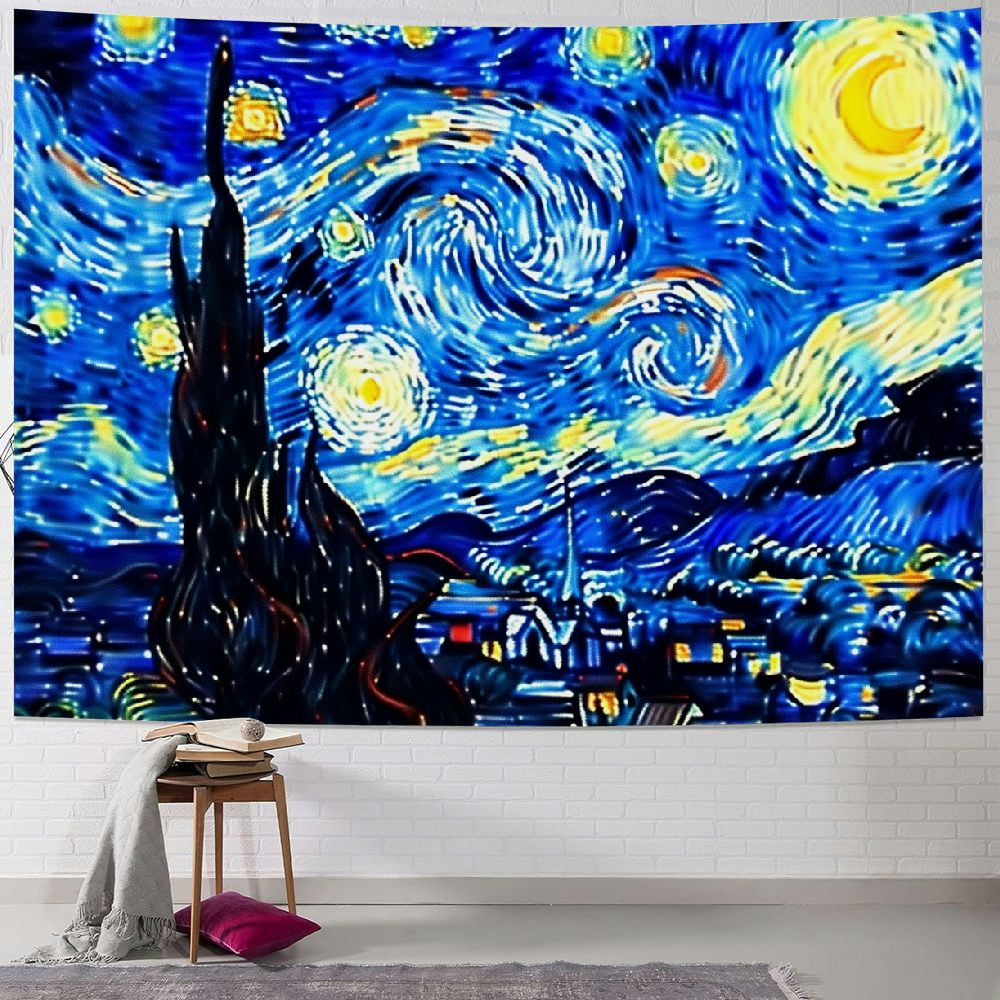 Wuche Black light starry night tapestry Vincent van Gogh tapestry UV ...