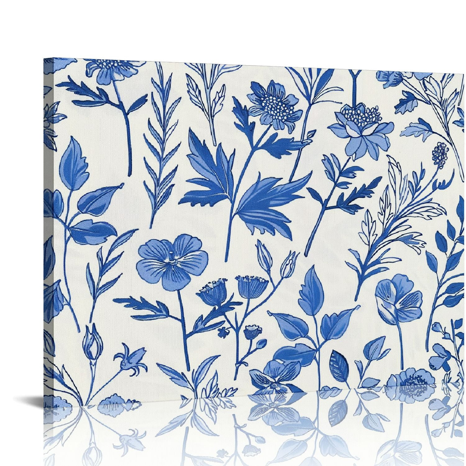 PIKWEEK Blue Flower Plant Large Wall Art Canvas Framed Print Classic ... PIKWEEK Blue Flower Plant Large Wall Art Canvas Framed Print Classic ...