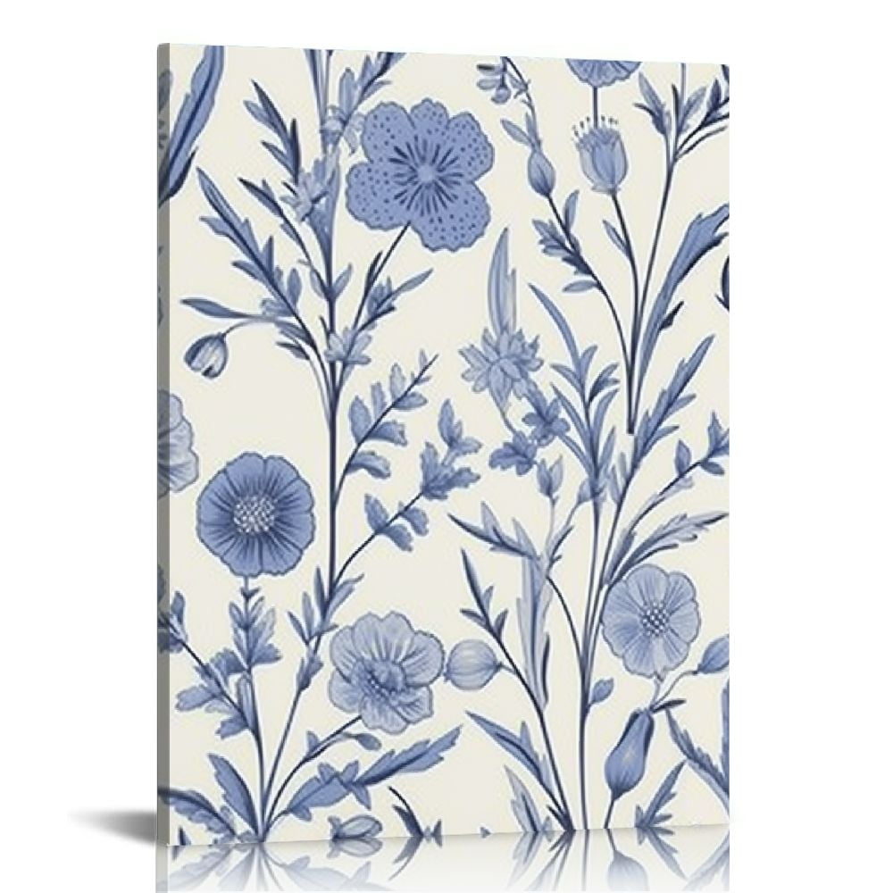 PIKWEEK Blue Flower Plant Large Wall Art Canvas Framed Print Classic ... PIKWEEK Blue Flower Plant Large Wall Art Canvas Framed Print Classic ...