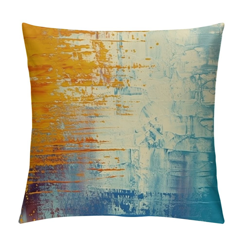 Wuche Blue and Orange Decorative Throw Pillow Covers Teal Vintage ...