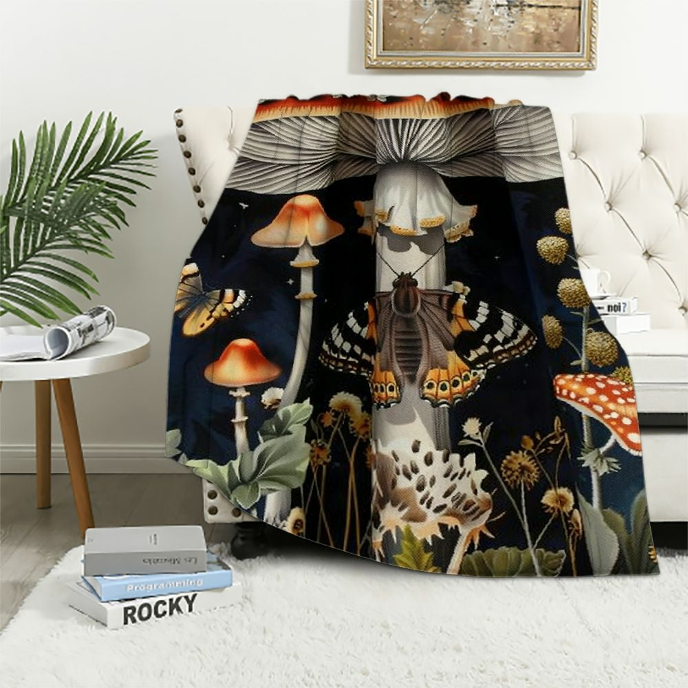 PIKWEEK Bohemia Moth Fleece Blanket for Girls Kids,Psychedelic Death ...