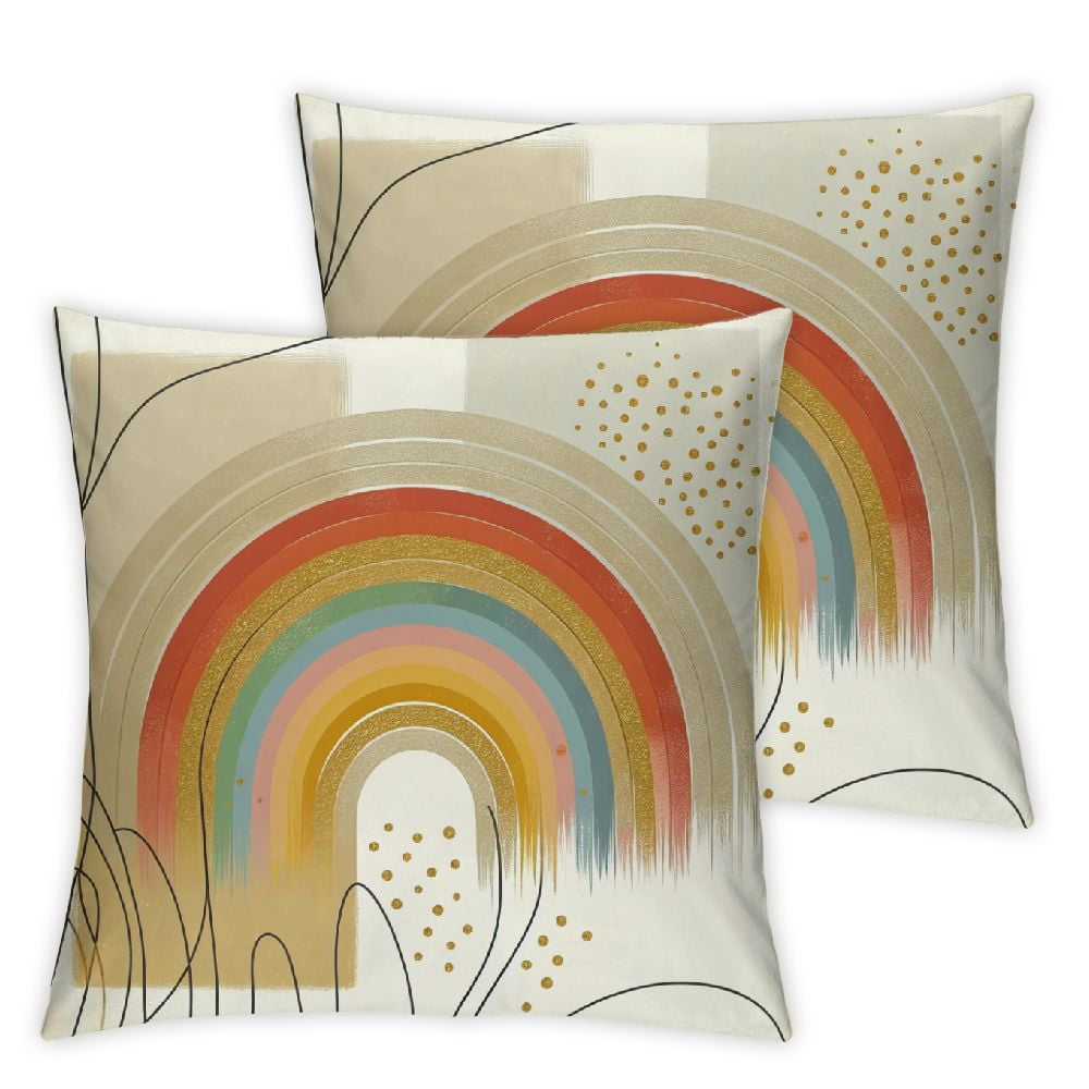 PIKWEEK Boho Rainbow Pillow Cover, Classroom Pillow Covers, Boho ...
