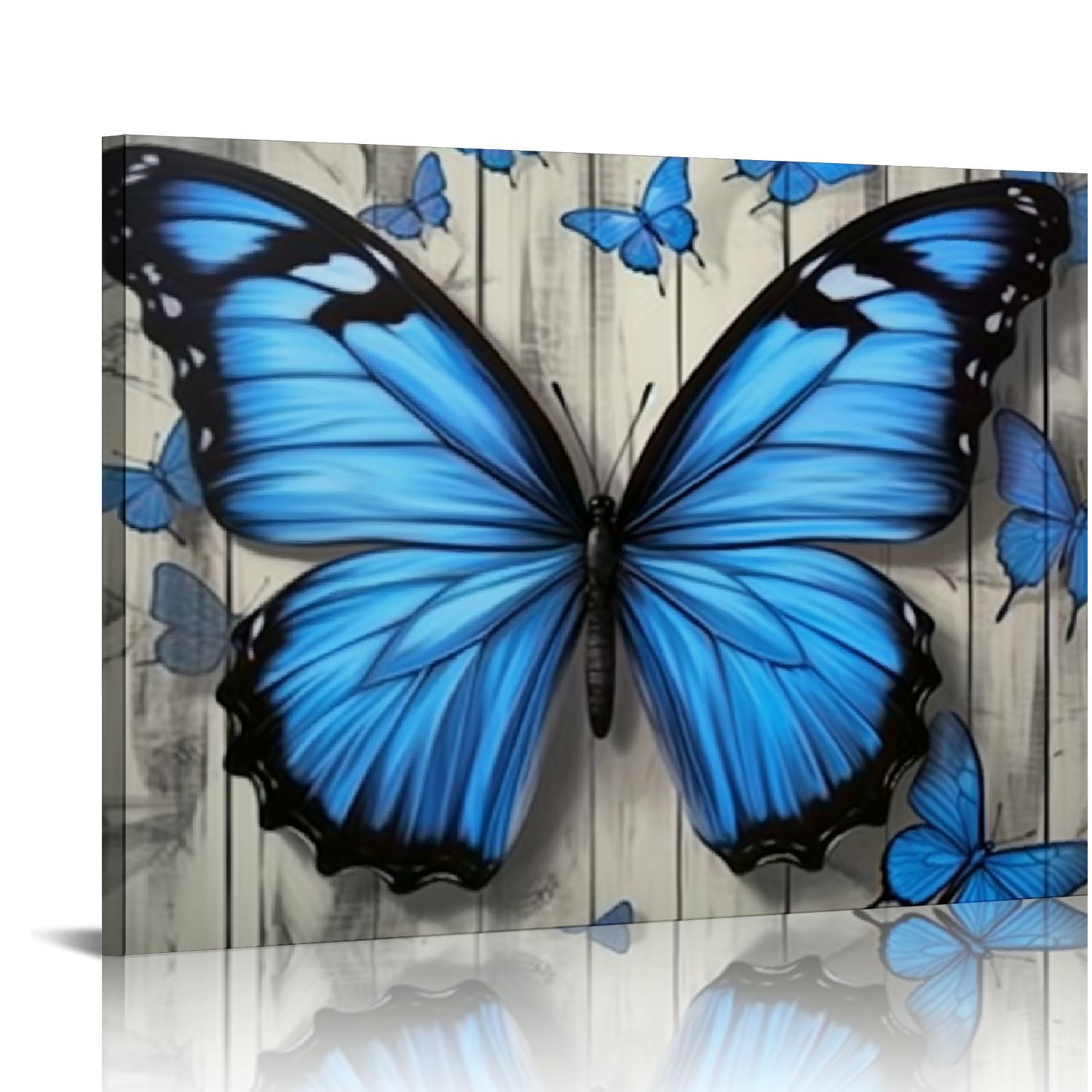 PIKWEEK Butterfly Decor for Bathroom Blue Wall Art for Office Butterfly ...