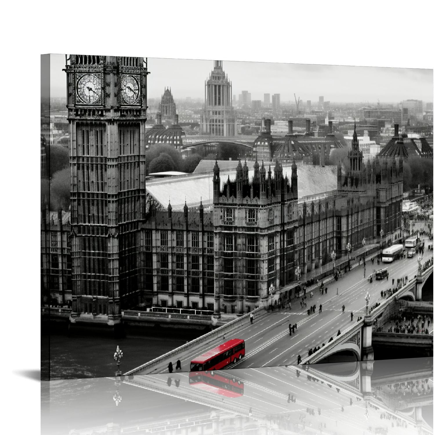 PIKWEEK Canvas Print Wall Art Pop of Color Buses in London, England ...