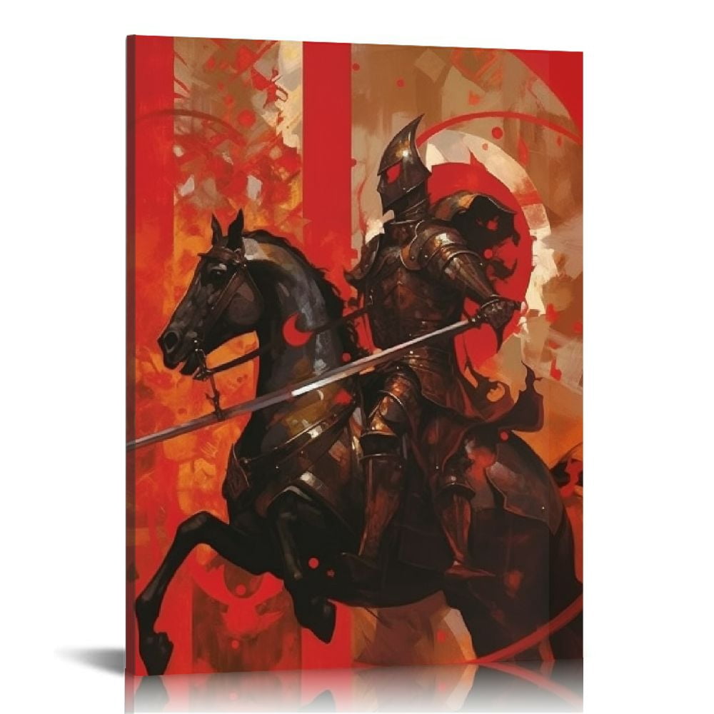PIKWEEK Canvas Wall Art Medieval Viking Illustration Poster Home Wall ...