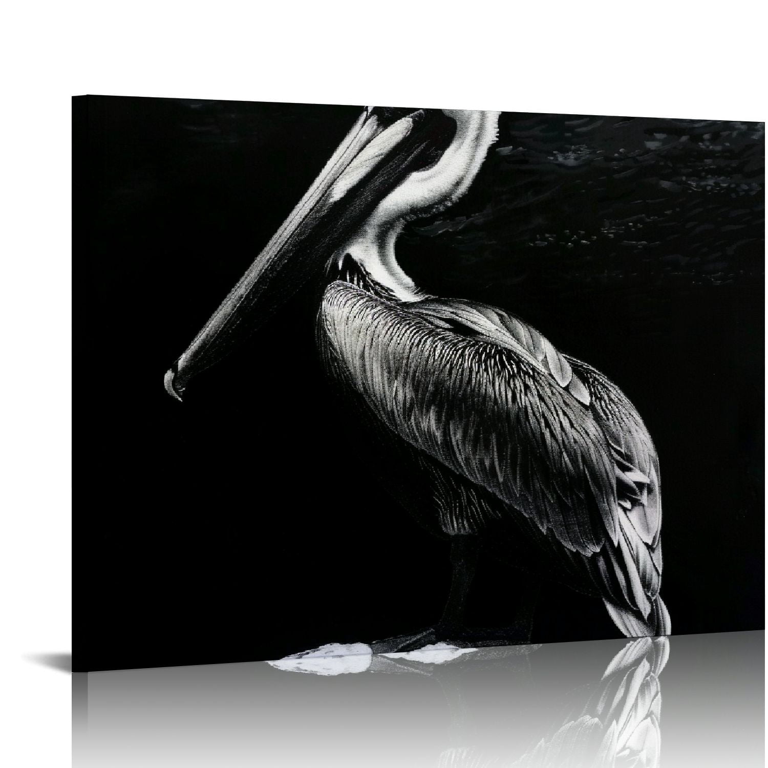 PIKWEEK Canvas Wall Art Pelican Black And White Poster Animal Prints ...