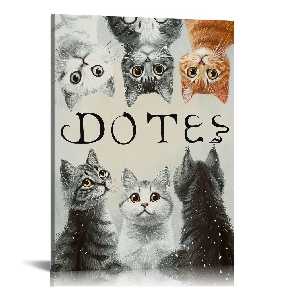 PIKWEEK Cat Bathroom Decor Wall Art Cute Cat Pictures Wall Decor Funny ...