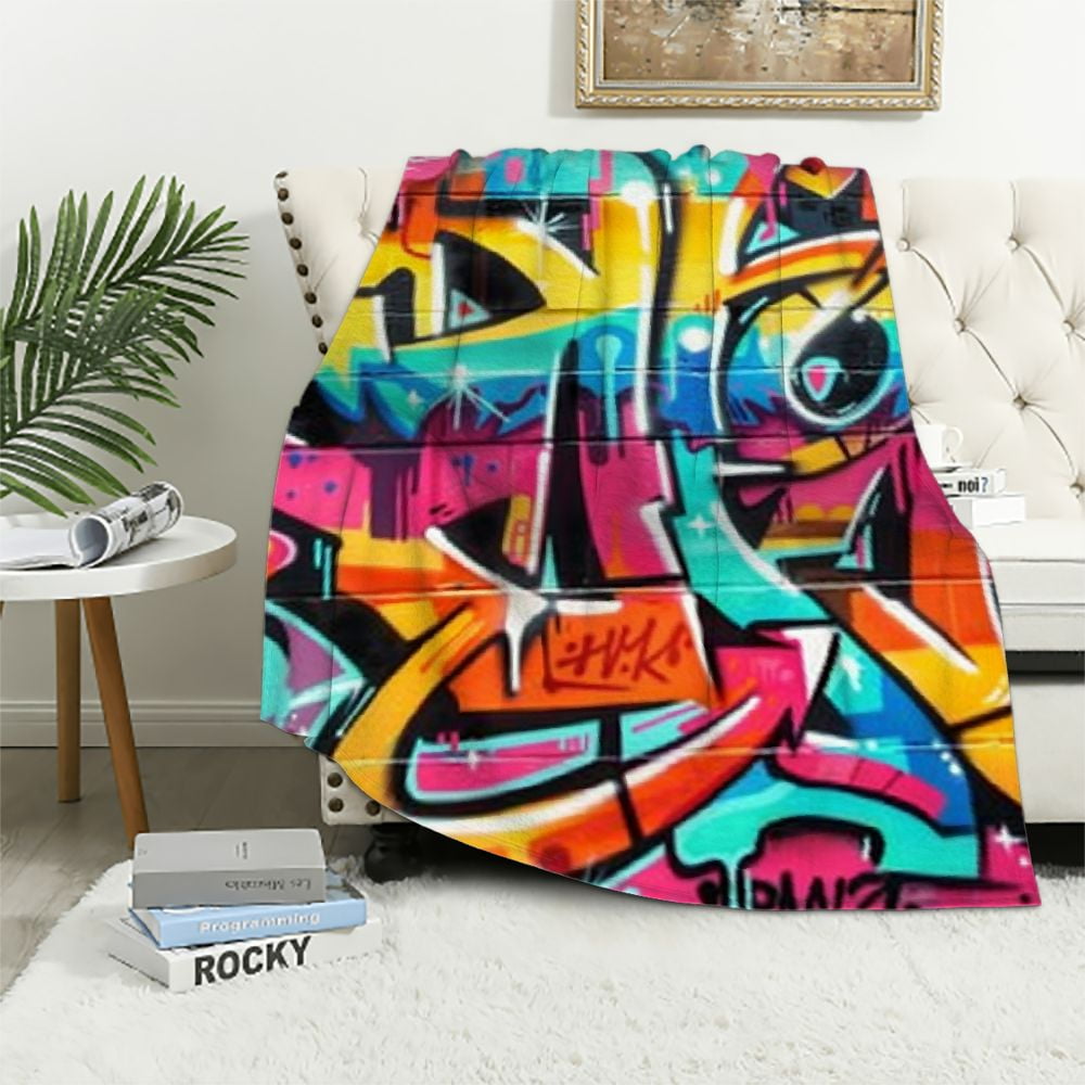 PIKWEEK Children Hip Hop Throwing Blanket Pattern Plush Bed Blanket ...