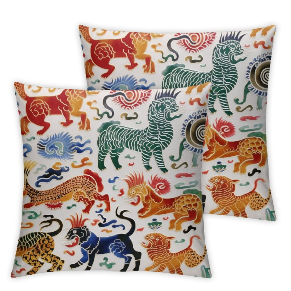 Pikweek Chinoiserie Pillow Covers Set Of 2 Dragon Throw Pillows