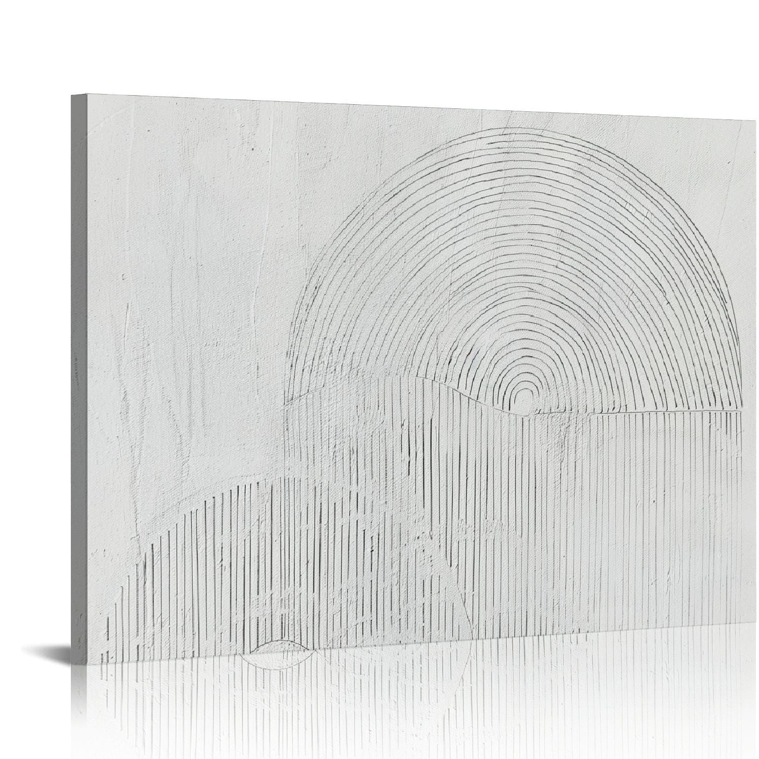 PIKWEEK Contemporary White Textured Wall Art: 3D Retro Plaster ...