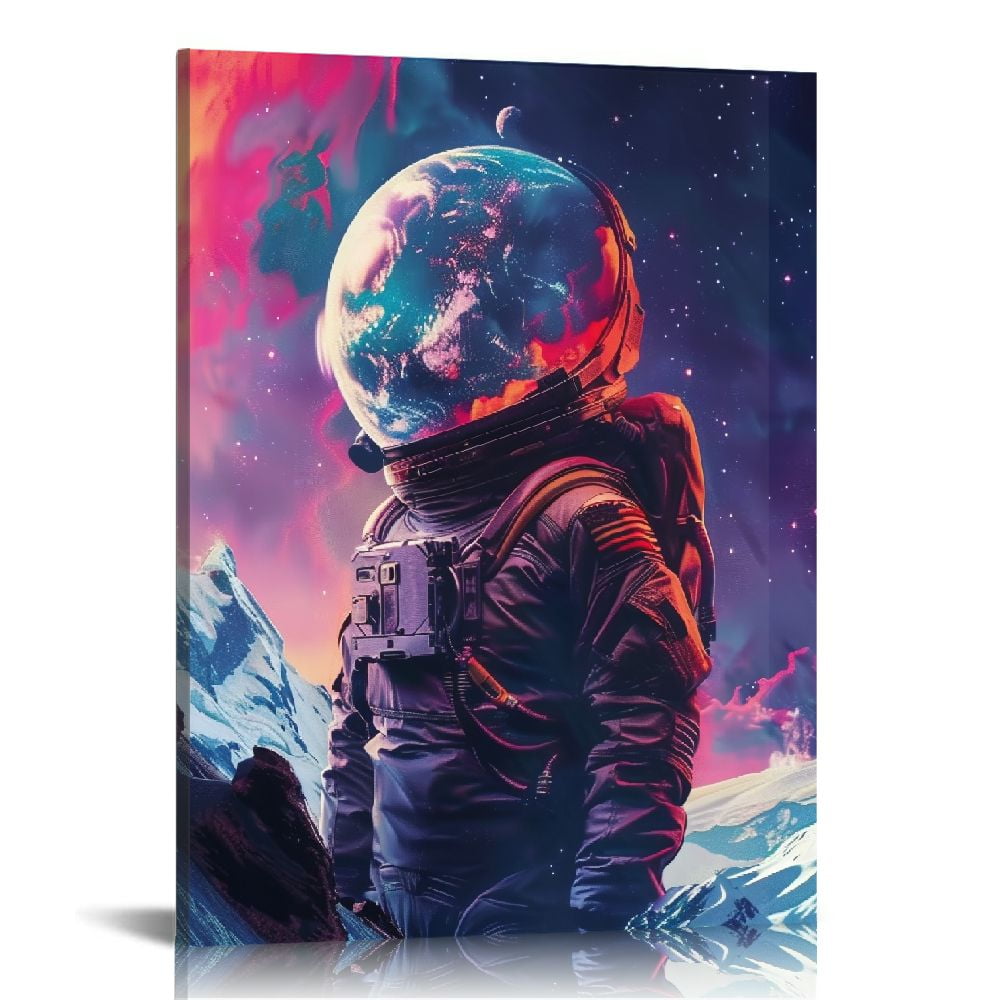 Wuche Cool Astronaut Wall Art Abstract Funny Spaceman Poster Picture ...