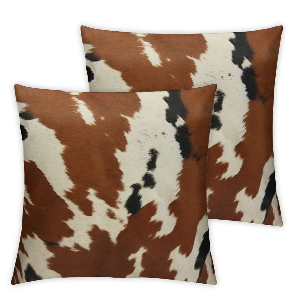 PIKWEEK Cowhide Pillows Decorative Throw Pillow Cover Case Farm Animal ...