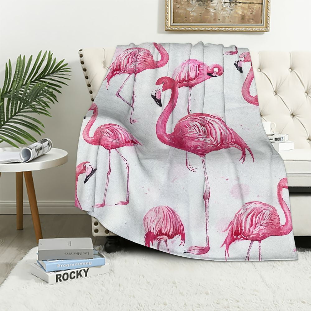 Wuche Custom Flamingo Blanket Gifts with Name Cute Throw Blanket for ...
