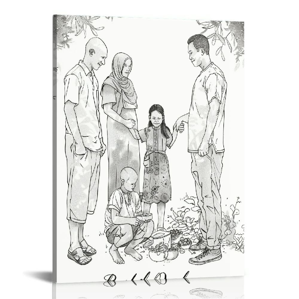 PIKWEEK Custom Line Drawing Portrait, Couple Line Art, Family Portrait ...