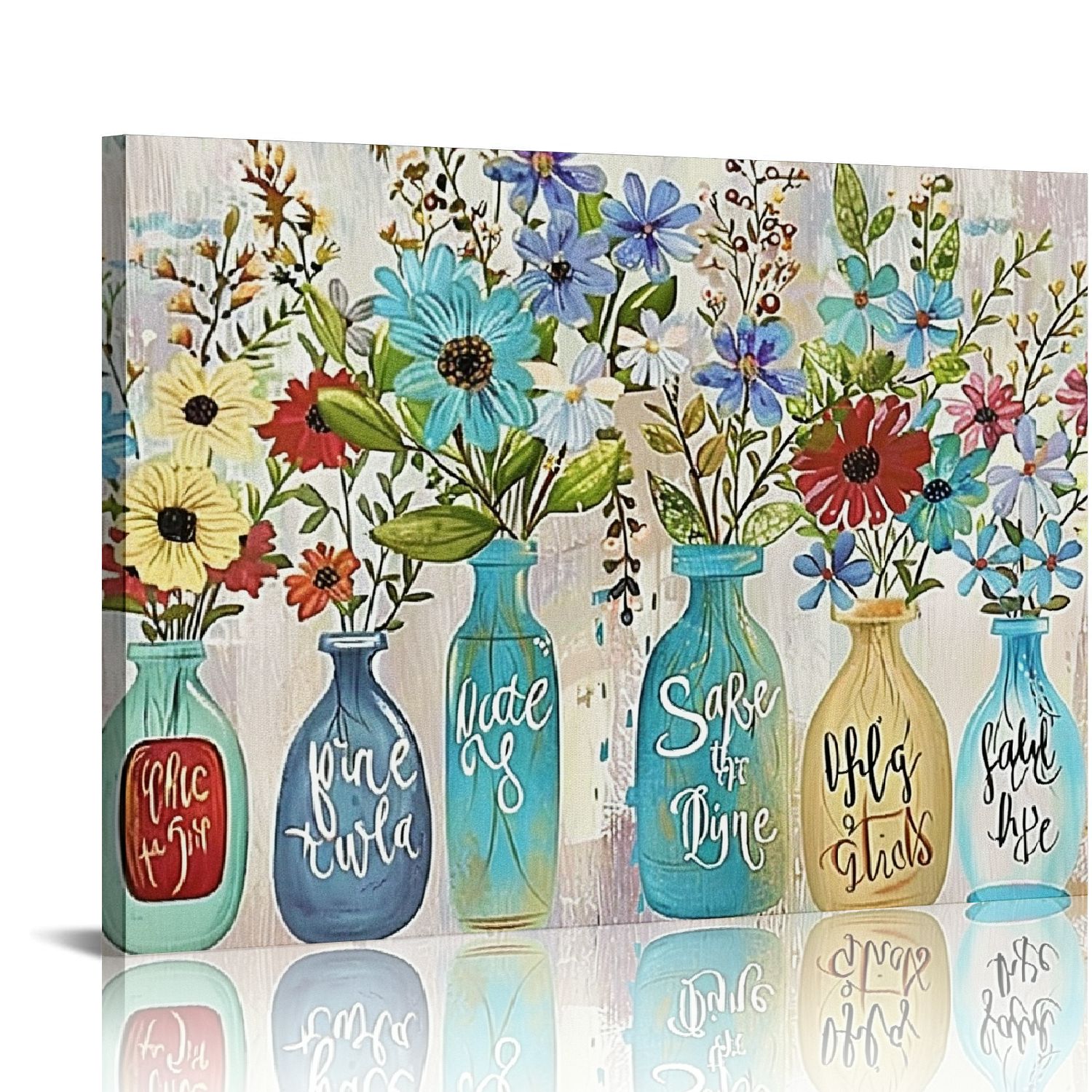 PIKWEEK Farmhouse Bathroom Wall Art Flower Pictures Wall Decor ...