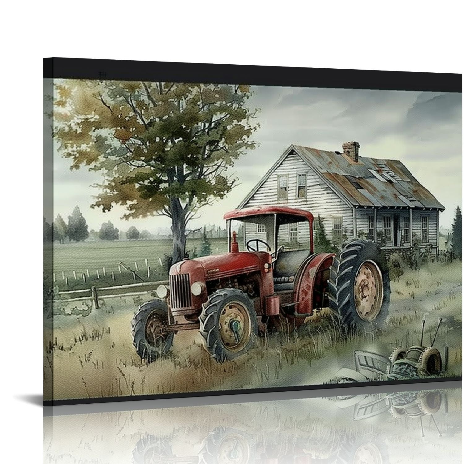 PIKWEEK Farmhouse Rustic Pictures Old Barn Posters Farm Tractor Canvas ...
