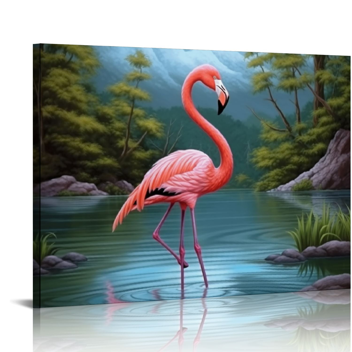 PIKWEEK Flamingo Realistic Scene Home Decor Wall Art Print Poster ...