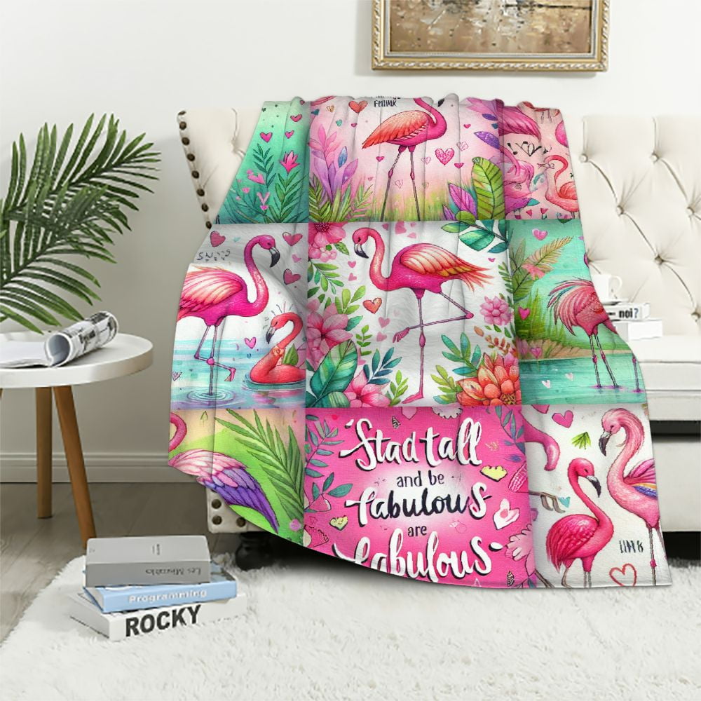 PIKWEEK Flamingo Throw Blanket Pink Flamingo Blanket Gifts for Adults ...